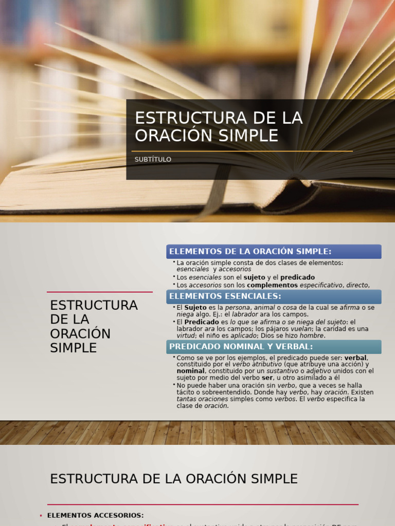 Estructura de La Oración Simple | PDF | Mecánica del lenguaje ...