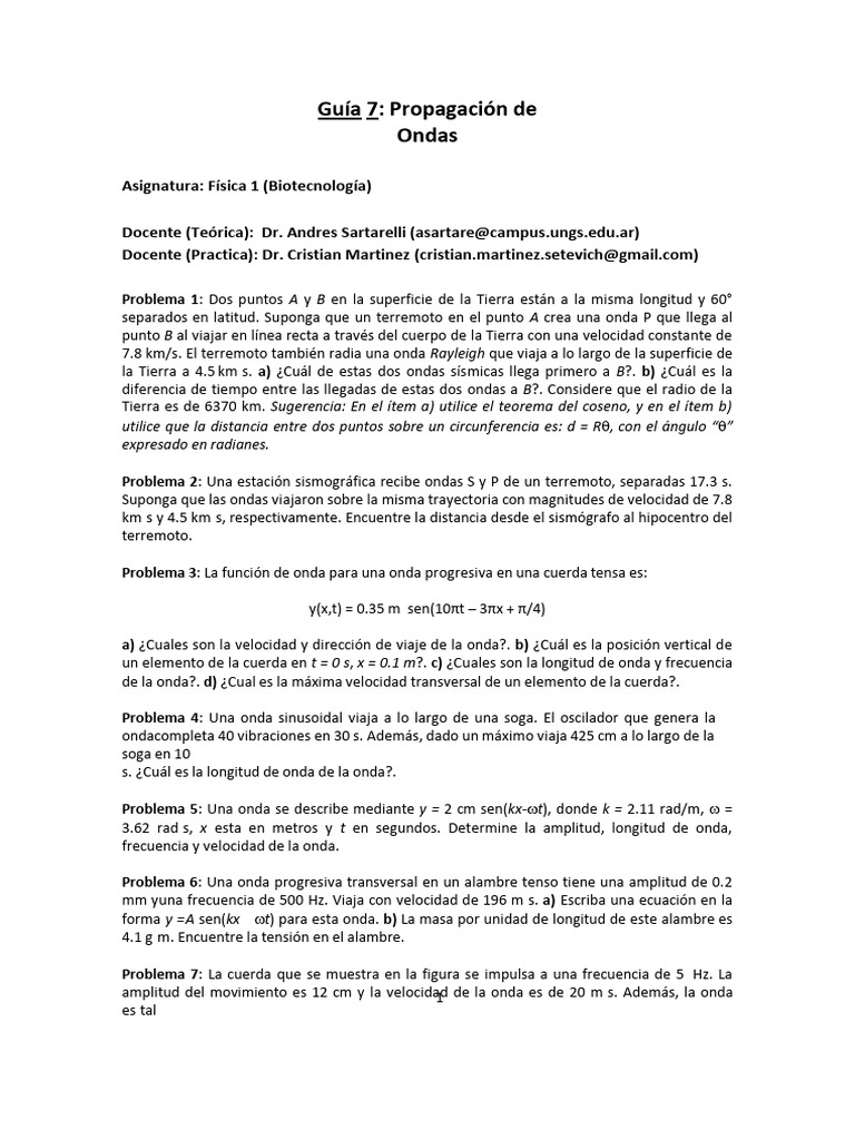 Guía de Propagación de Ondas en Física | PDF | Olas | Frecuencia