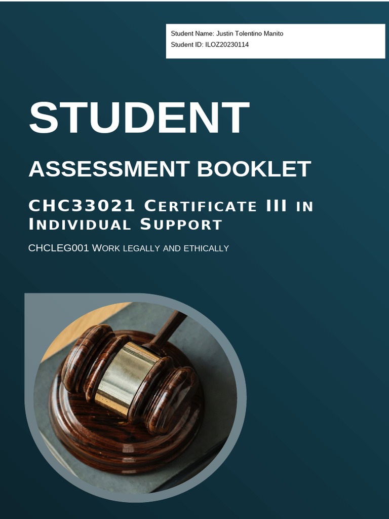 CHCLEG001 Student Assessment Booklet Is AGE V2.0 ID 204436 1 Justin ...