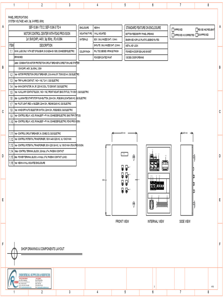 Smoke Extraction Control Panel Diagram 1 | PDF | Electrical Engineering ...