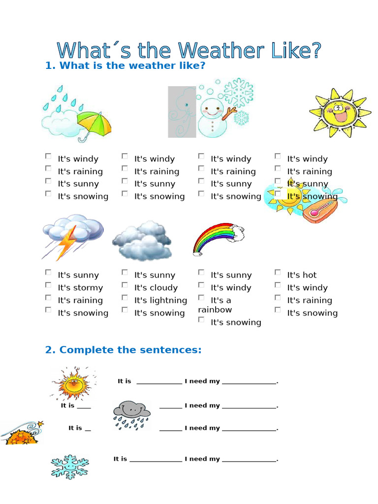 The Weather Worksheet Templates Layouts - 28349 | PDF