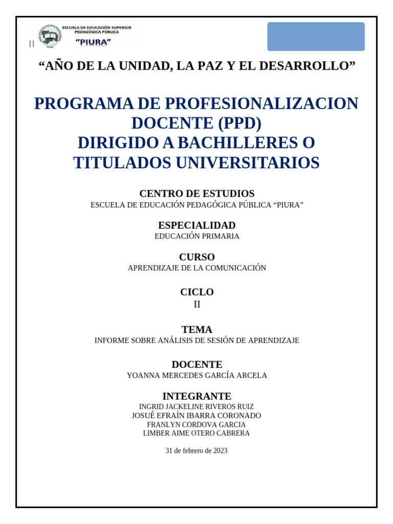 INFORME DE ANALISIS DE SA-1 | PDF | Aprendizaje | Maestros INFORME DE ANALISIS DE SA-1 | PDF | Aprendizaje | Maestros