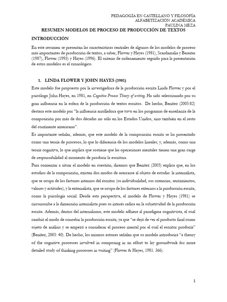 Resumen Modelos de Produccic3b3n de Textos | PDF | Escritores | Memoria