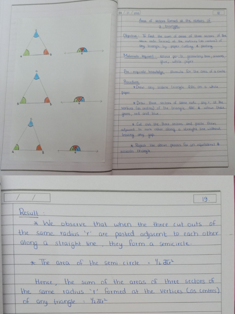 Calculate Area of Sectors in Triangles | PDF