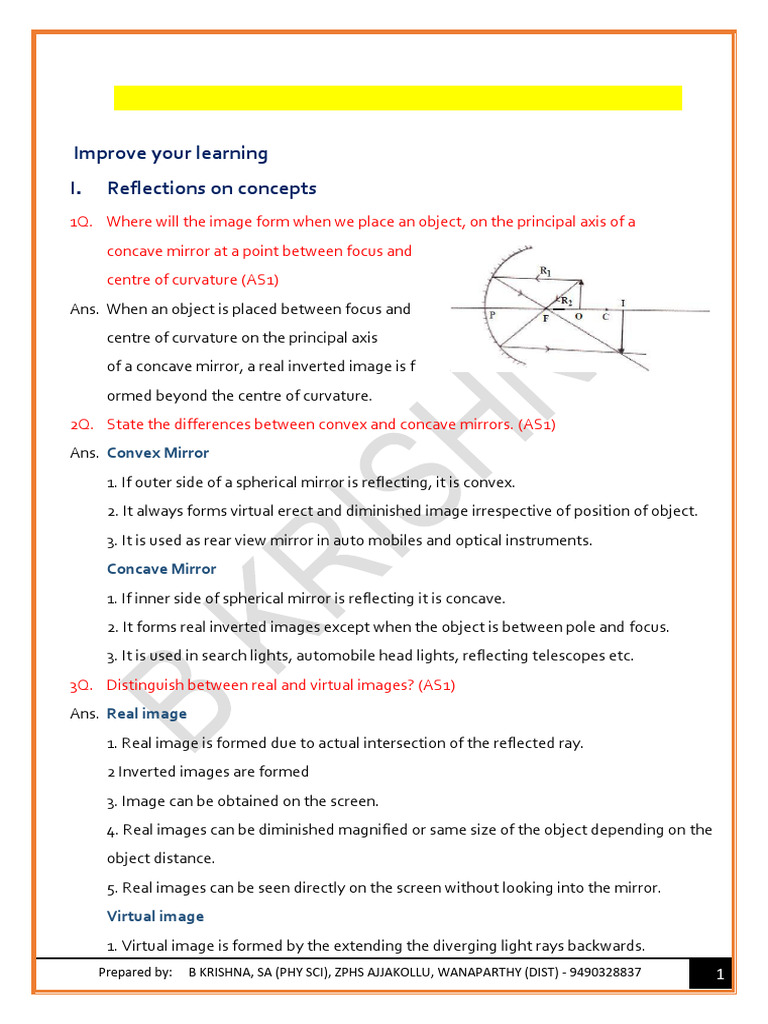 Reflection of Light at Curved Surfaces - Let Us Improve Our Learning ...