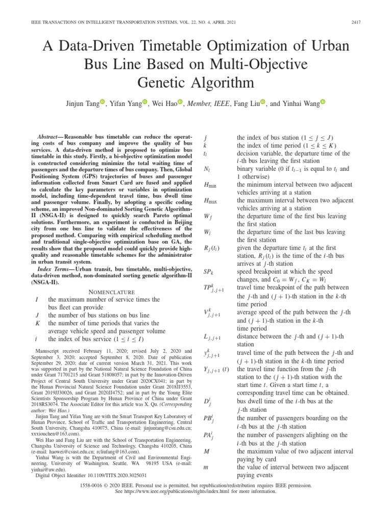 A Data Driven Timetable Optimization Of Urban Bus Line Based On Multi 2556