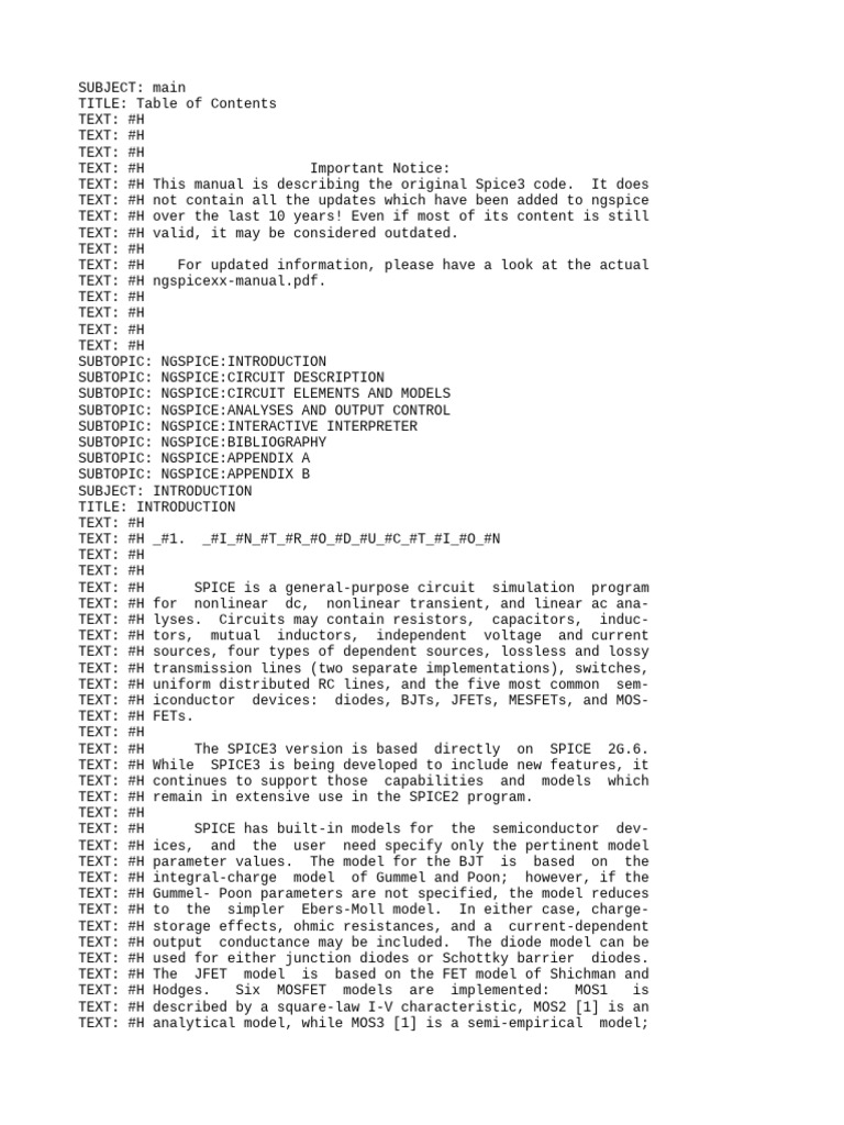 NG Spice | PDF | Electrical Network | Spice