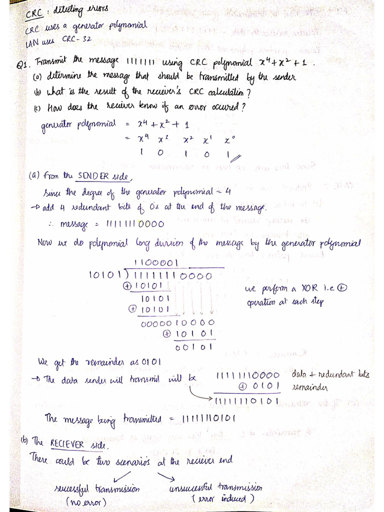 Analtical Crc And Hamming Code Problems Pdf
