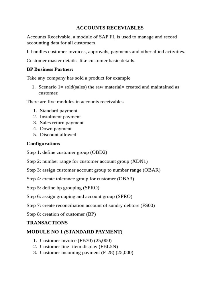 accounts receivables | PDF | Payments | Invoice
