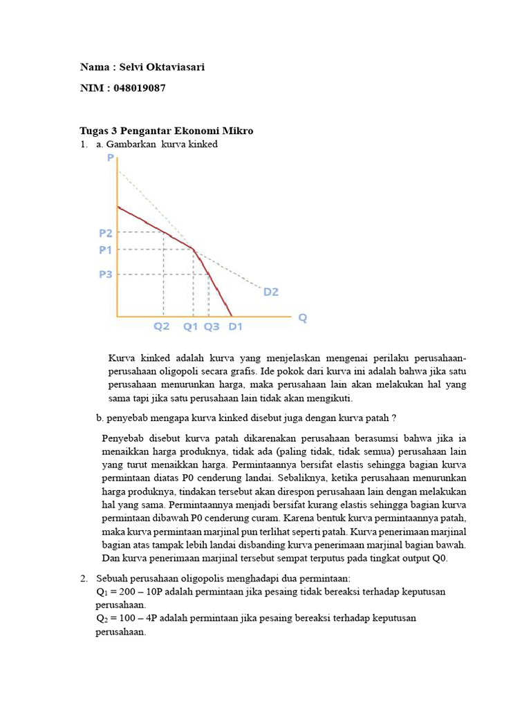 Tugas 3 Pengantar Ekonomi Mikro SelviOktaviasari | PDF | Bisnis