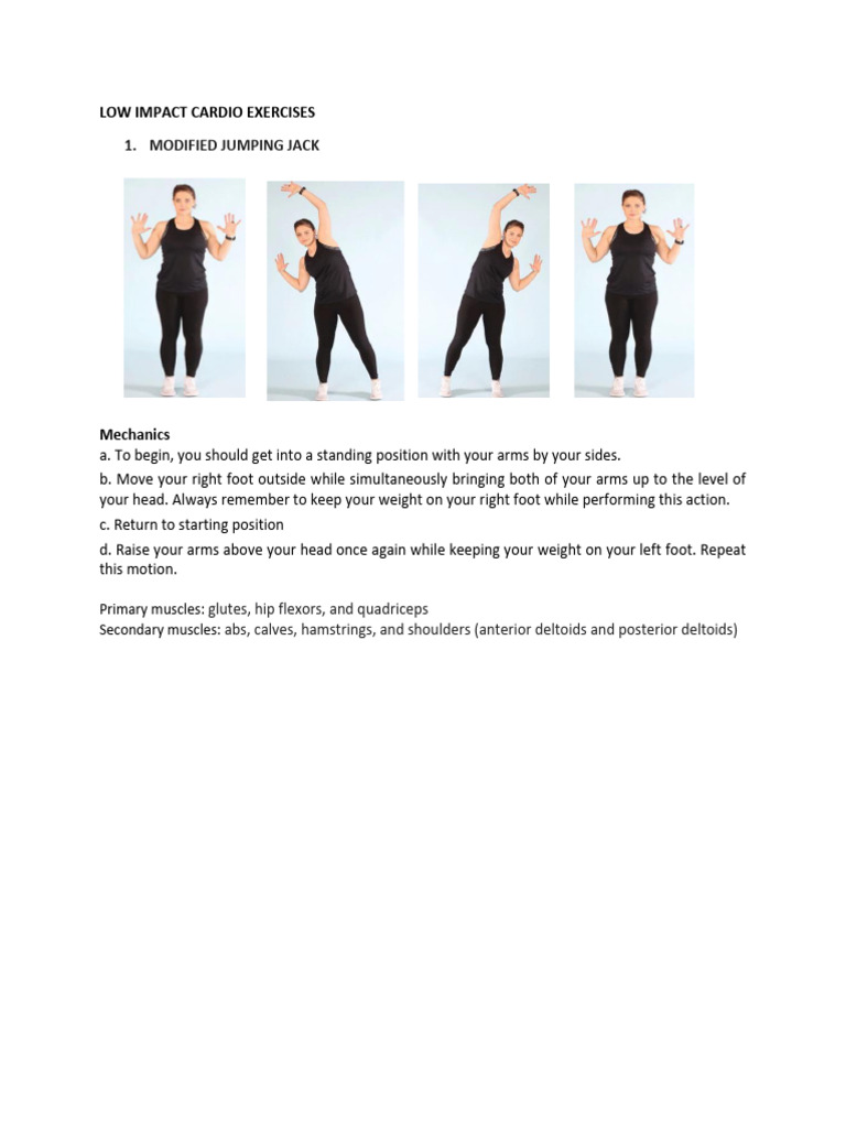 High and Low Impact Cardio Exercises | PDF | Foot | Arm