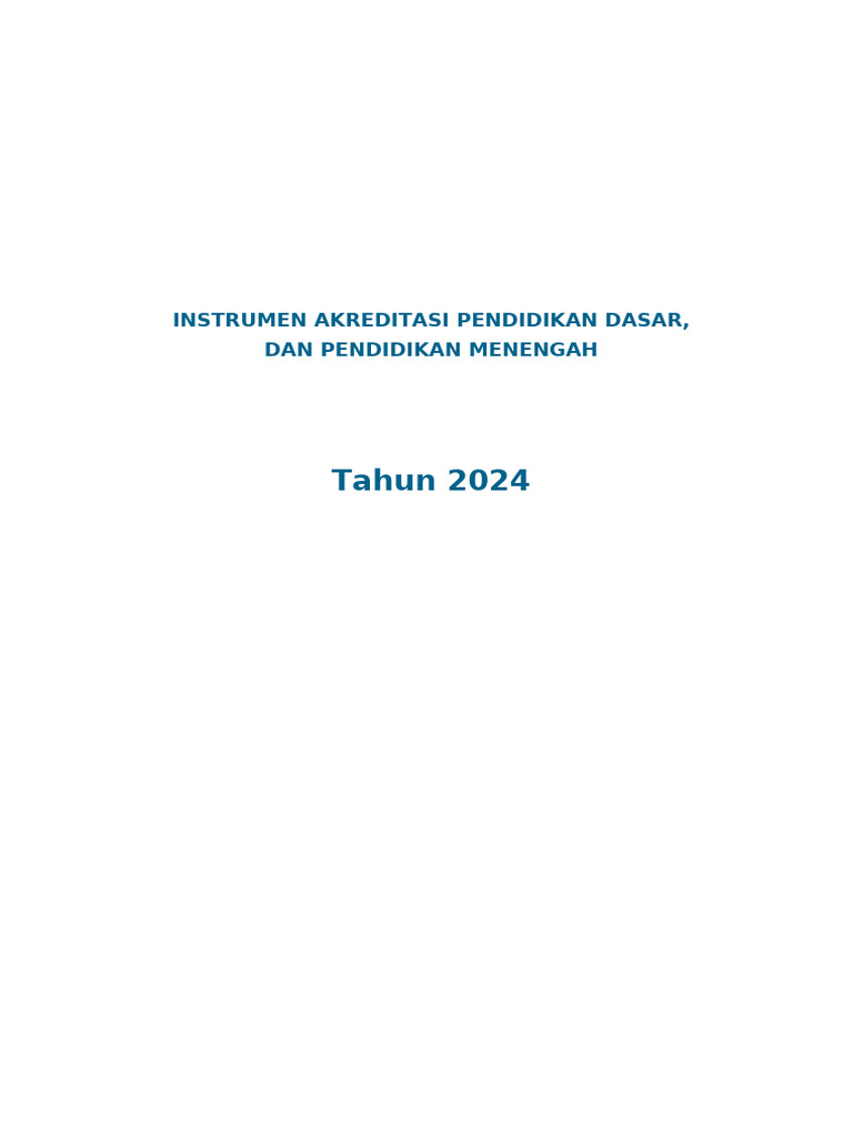 Komponen Butir Indikator Akreditasi 2024 | PDF