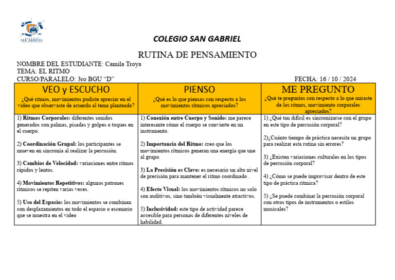 1 ORIGINAL RUTINA DE PENSAMIENTO VEO, PIENSO, ME PREGUNTO 1 Docx | PDF ...