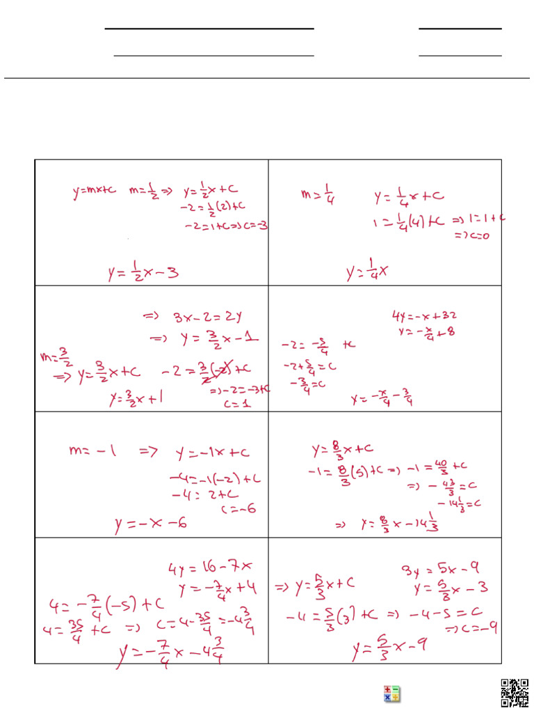 Parallel Line Equation Worksheet | PDF | Equations | Mathematical Objects