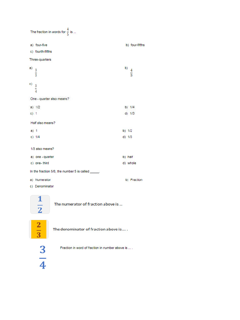 Soal-Soal Fraction - BW | PDF