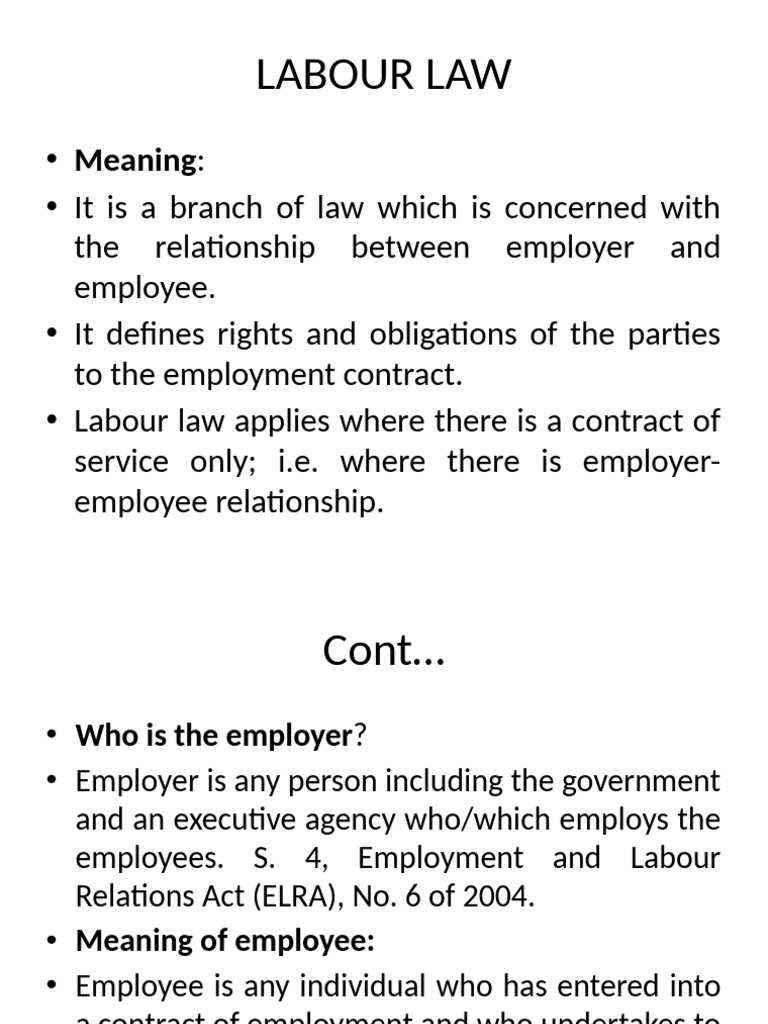 Labour Law Topic 1 | PDF | Employment | Labour Law