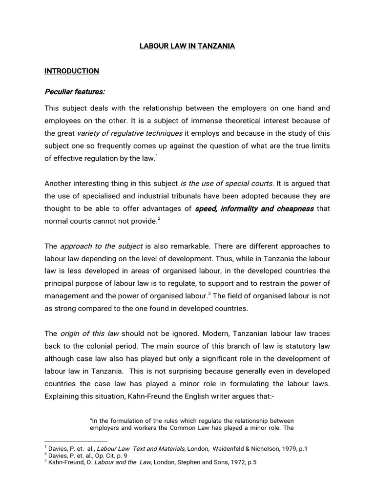 Labour Law Notes-1 | PDF