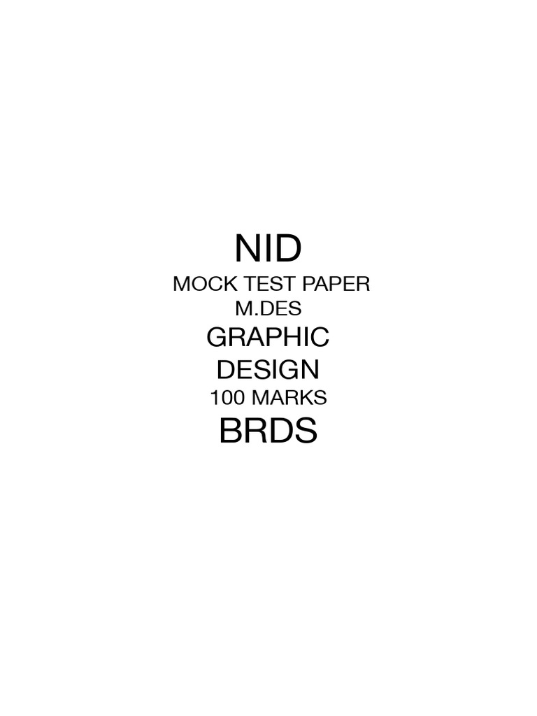 M.des Nid Graphic Design Mock Paper | PDF | Art