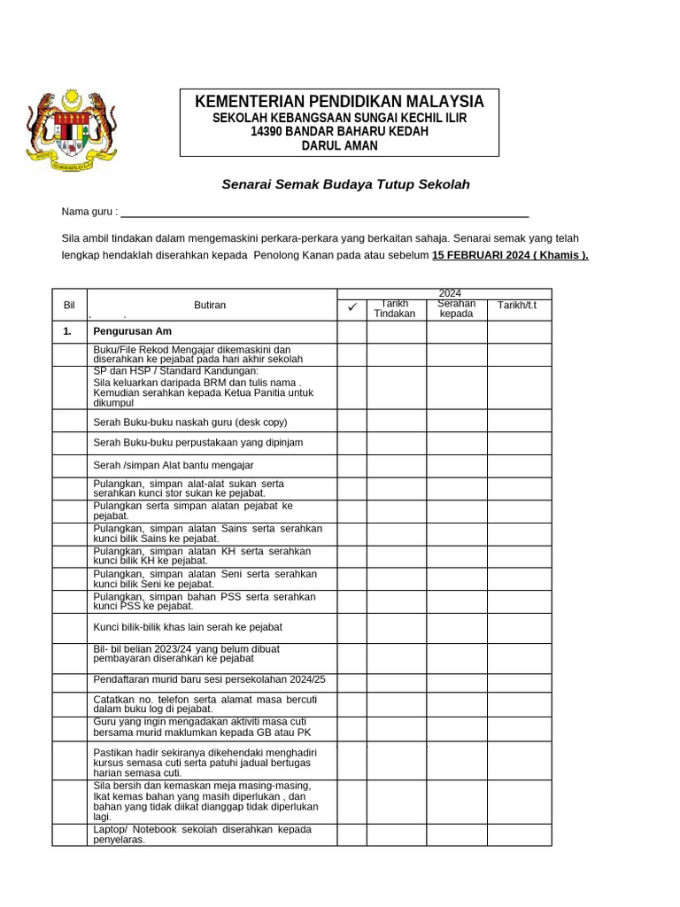 Budaya Tutup Sekolah SKSKI | PDF