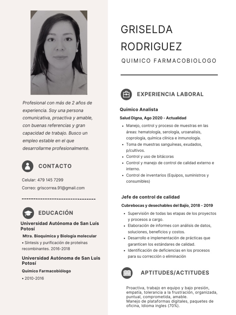 Curriculum Griselda RDZ | PDF | Ciencias de la vida | Biología