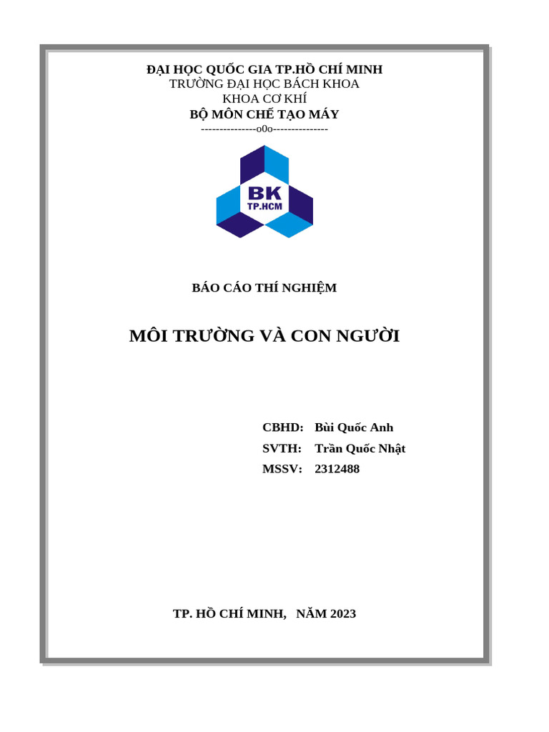 Bìa Báo Cáo MT&CN | PDF