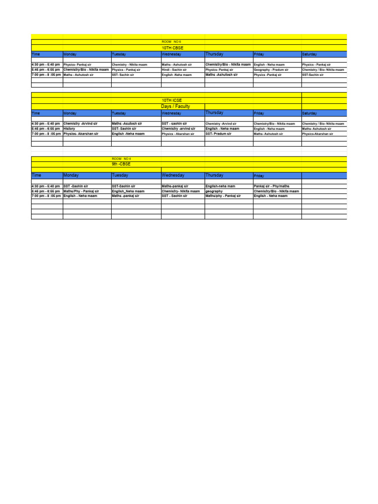 Junior Schedule 13 | PDF
