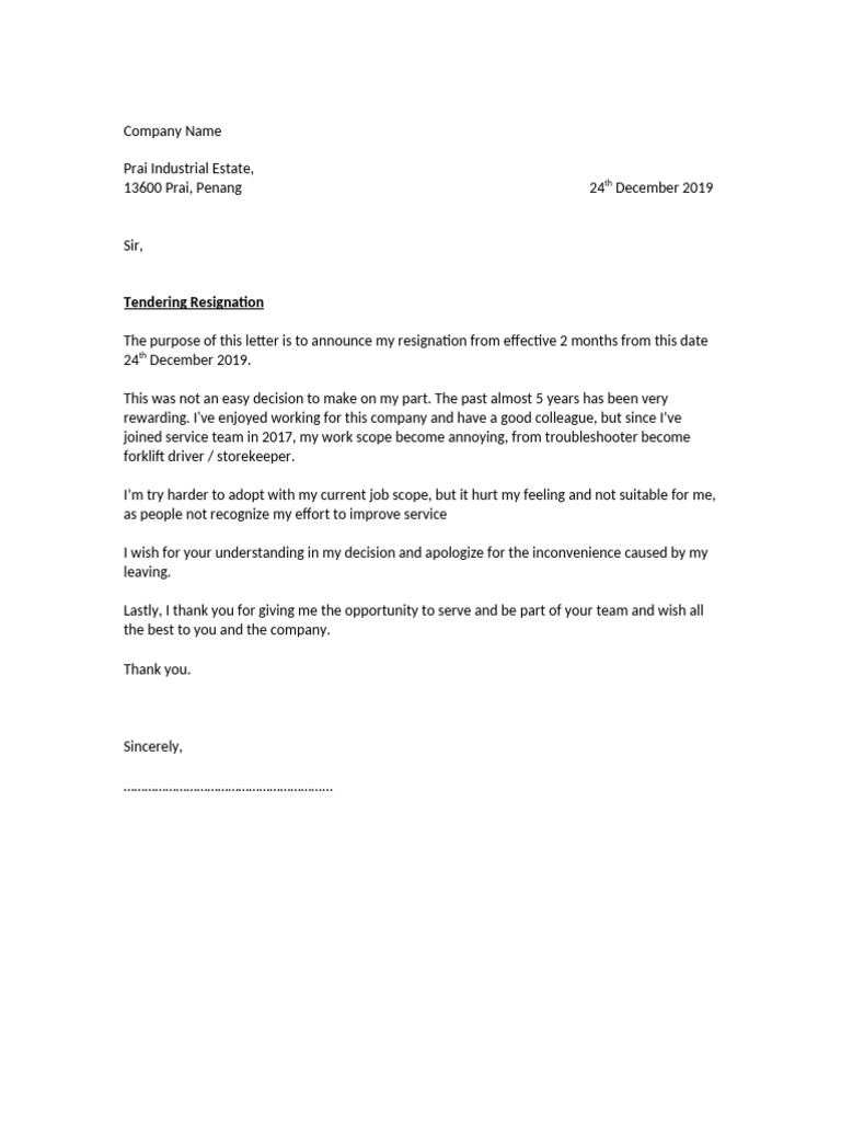 Tendering Resignation | PDF | Career & Growth