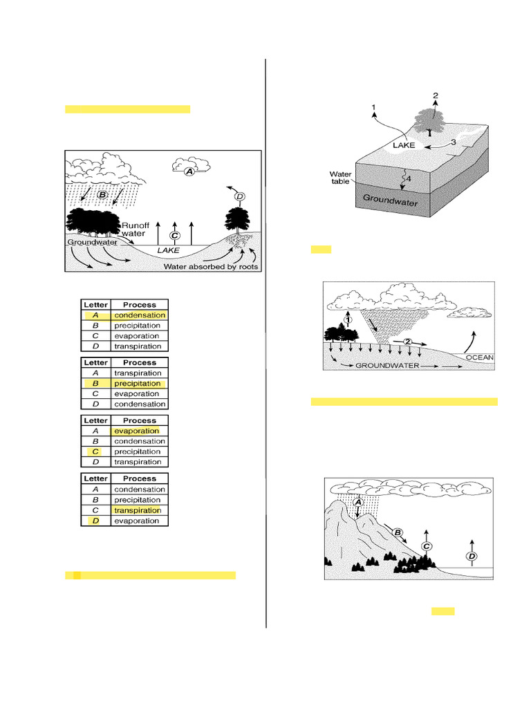 Hydrologic Cycle Reviewer Answer Key | PDF | Water Cycle | Water