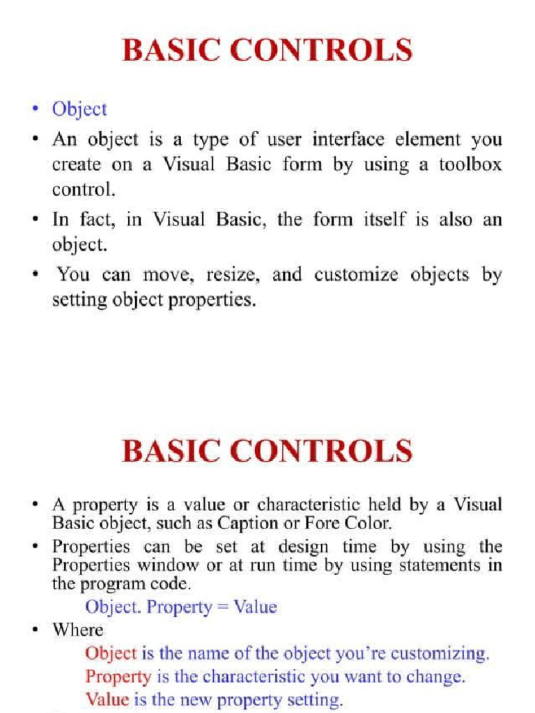 More Controls in Visual Basic | PDF