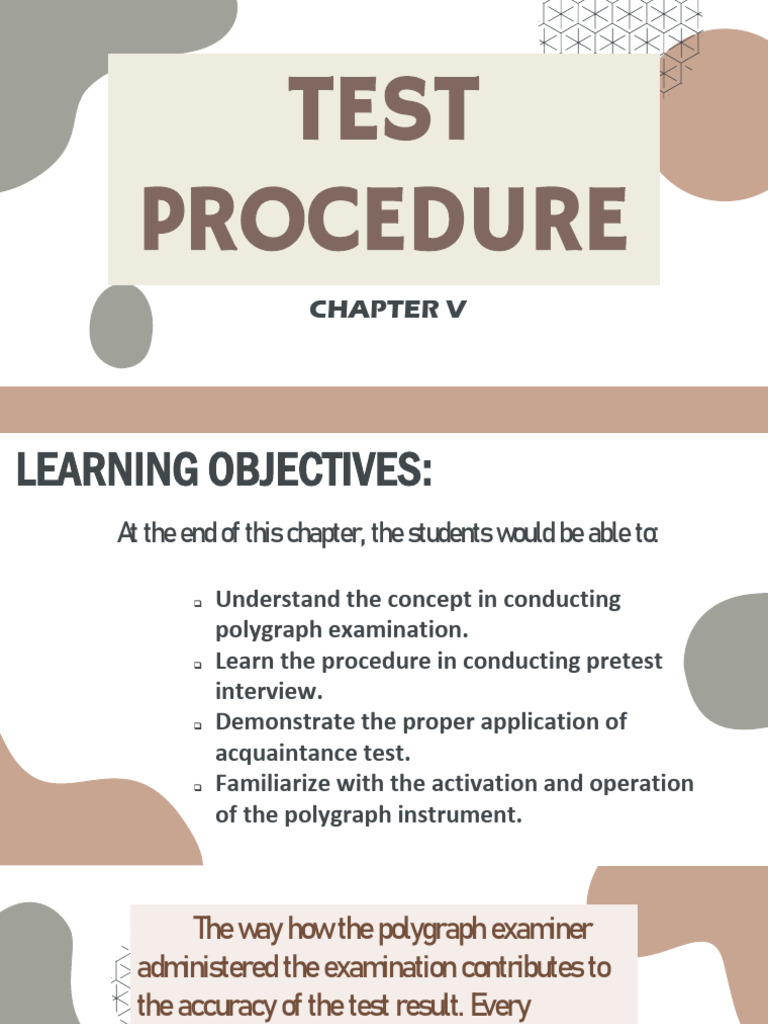 Test Procedure | PDF | Polygraph
