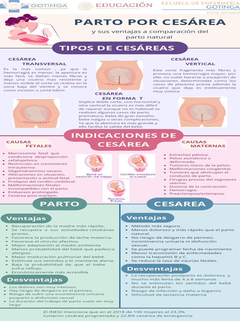 Infografía Cesarea | PDF | Parto | Seccion de cesárea