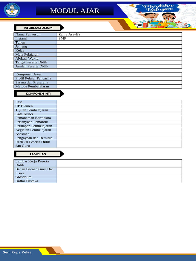 Template Modul Ajar SMP | PDF