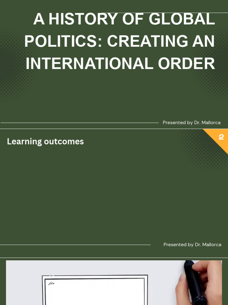 Lesson 3 A History of Global Politics Creating and International Order ...