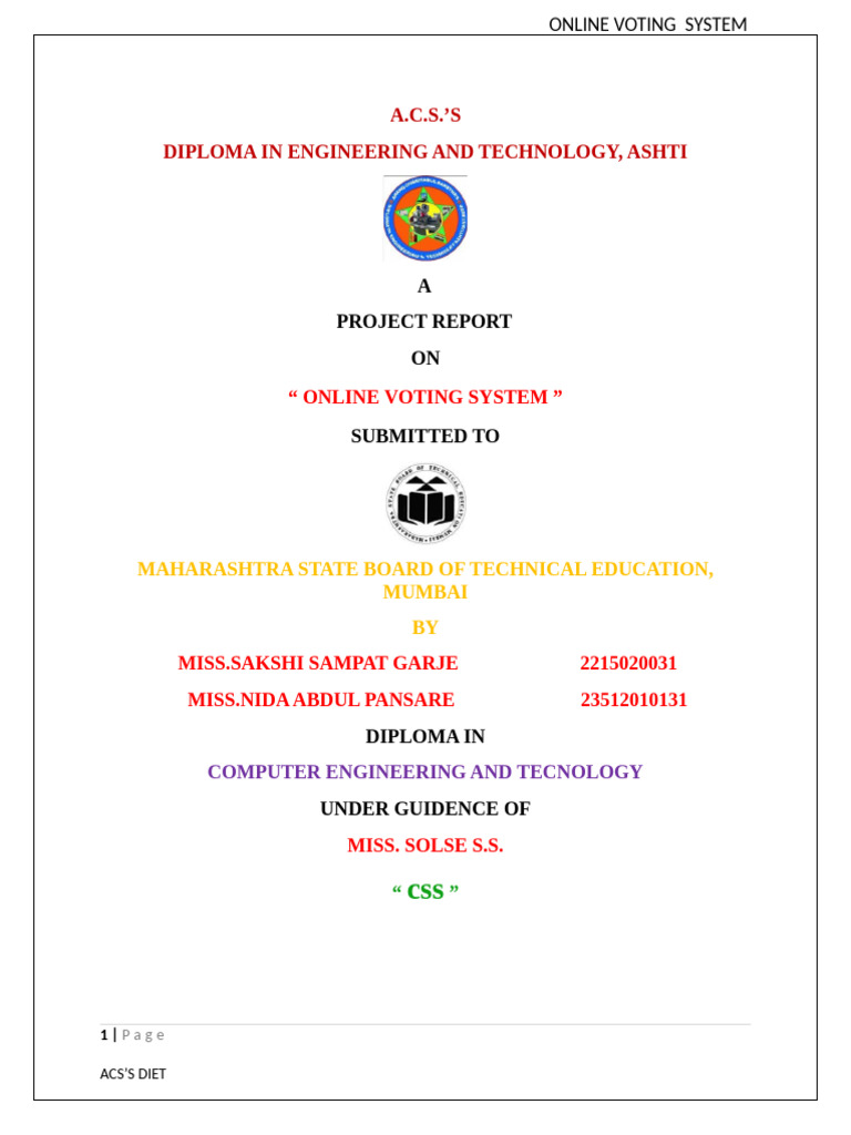 Sakshi Css Final Pdf Electronic Voting Voting 