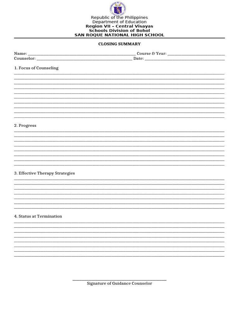 Counseling Summary Report | PDF | Health Care | Counseling
