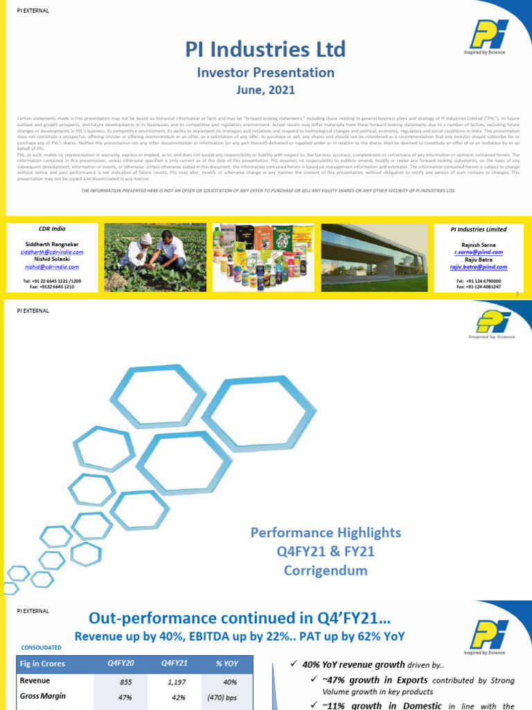 PI Industries Investor Insights | PDF | Mergers And Acquisitions ...