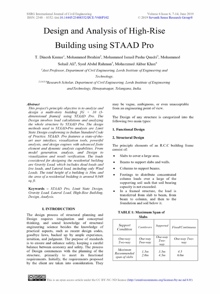 Staad Analysis Article | PDF | Beam (Structure) | Mechanical Engineering
