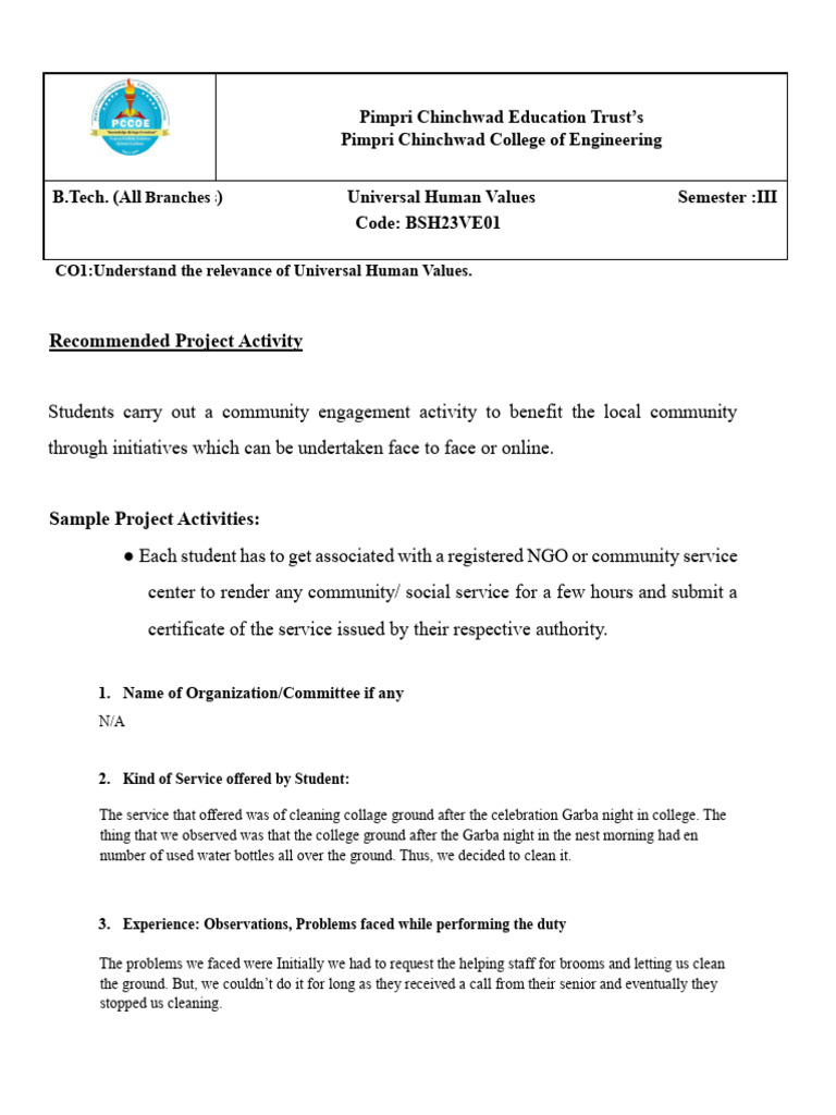 SEVA Activity.docx | PDF