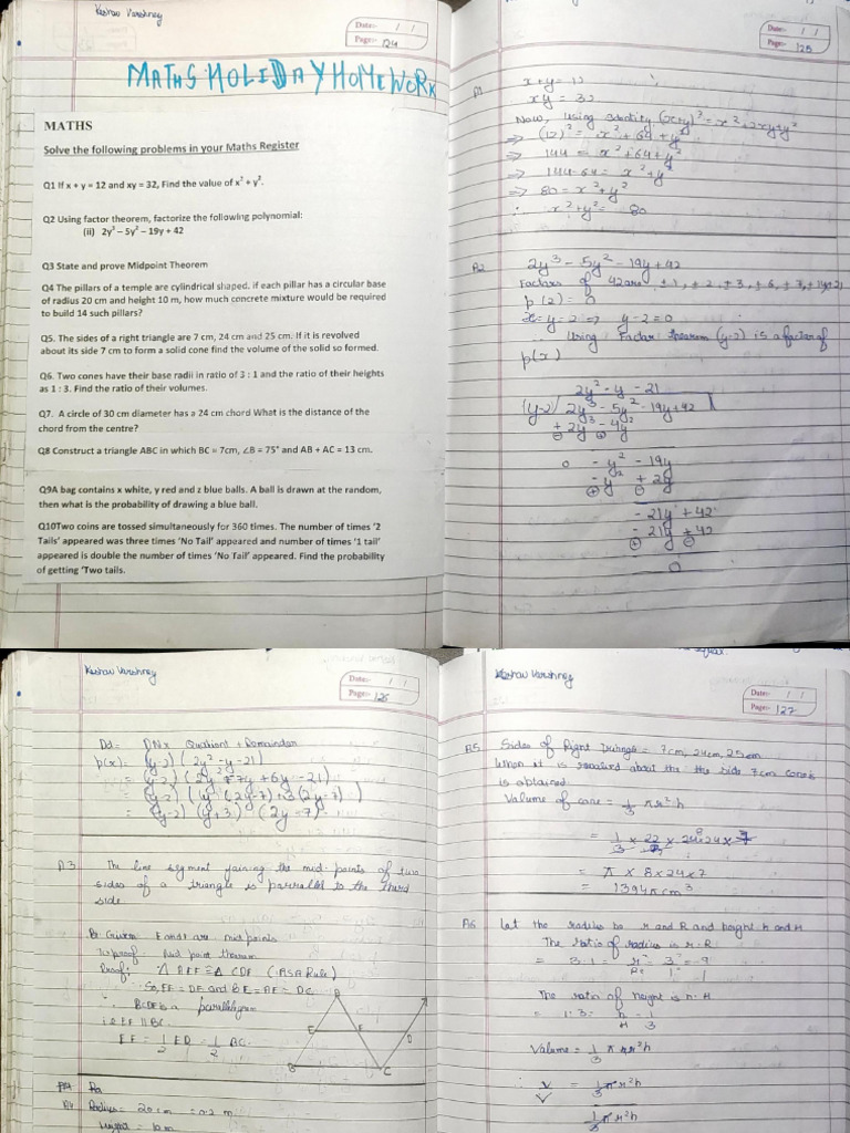 12 - 9e - Keshav Varshney Maths HHW | PDF