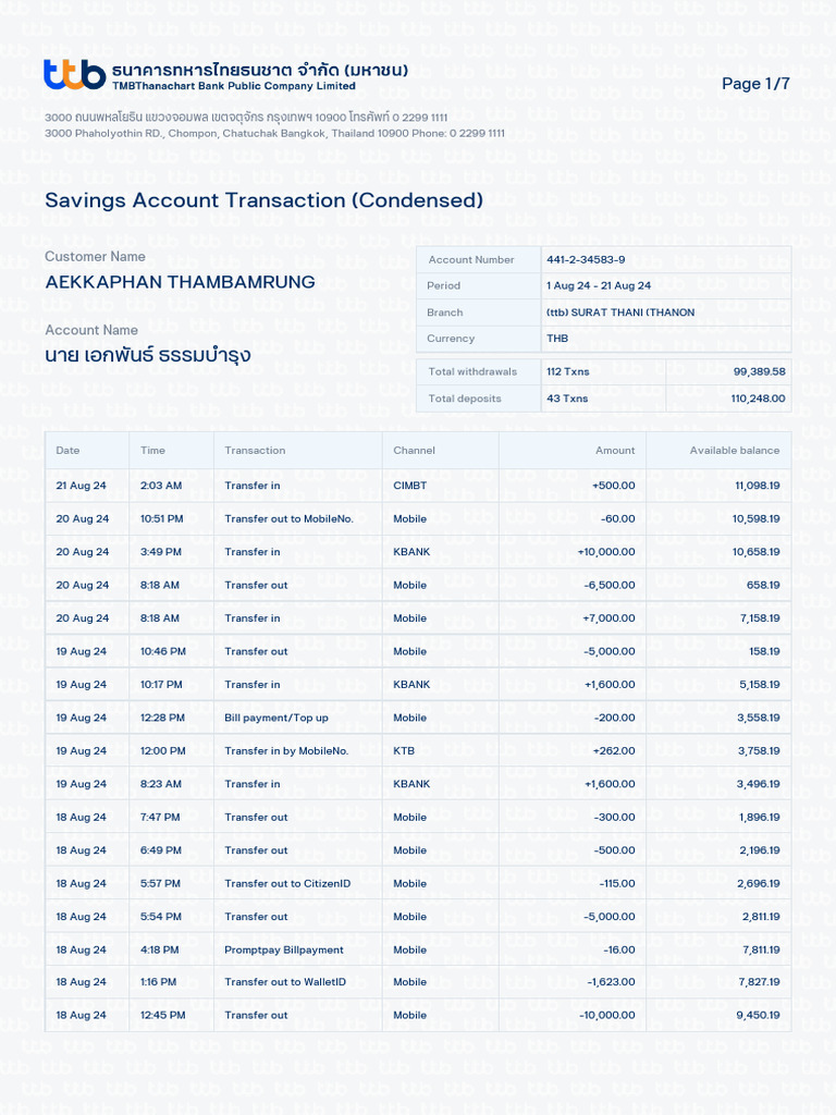 AccountStatement 21082024 | PDF | Services (Economics) | Banking Technology