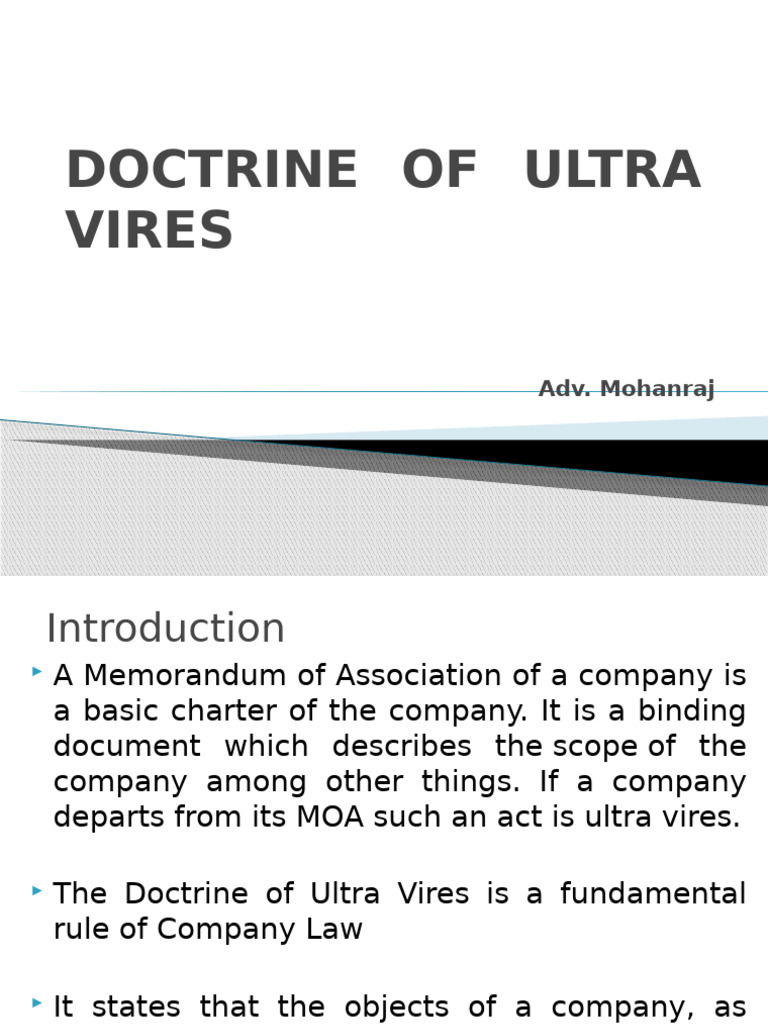 Doctrine of Ultra Vires | PDF | Private Law | Common Law