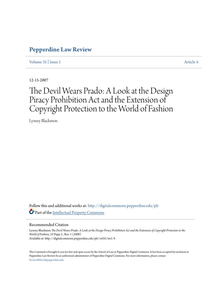 The Devil Wears Prado - A Look at The Design Piracy Prohibition Ac ...