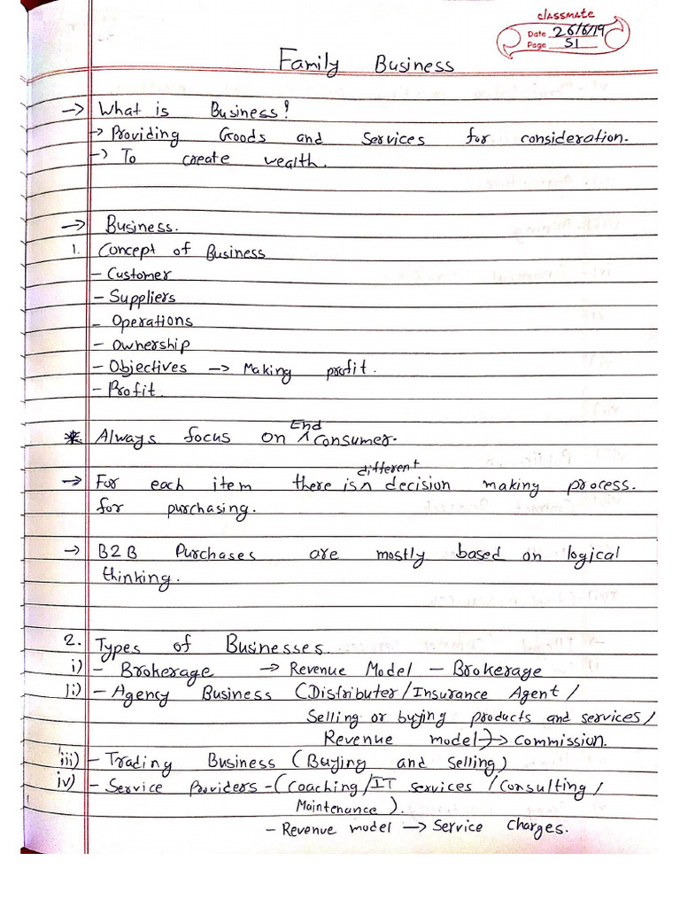 Family Business Management - Notes | PDF