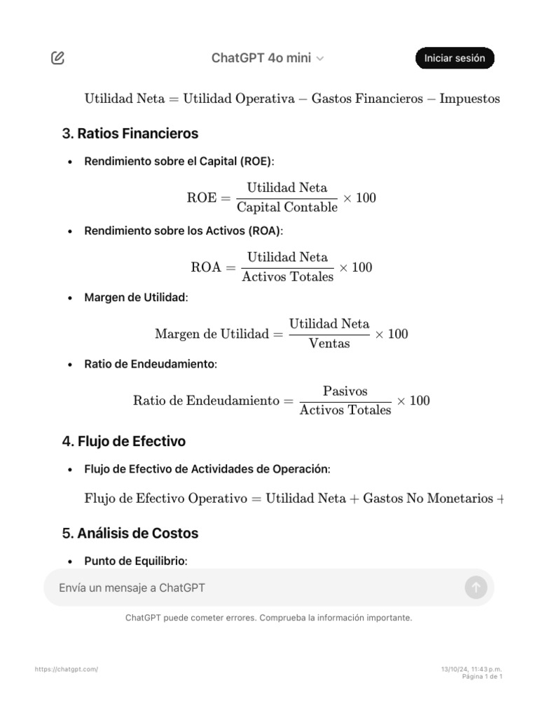 ChatGPT Formulas | PDF | Finanzas y dinero | Informática