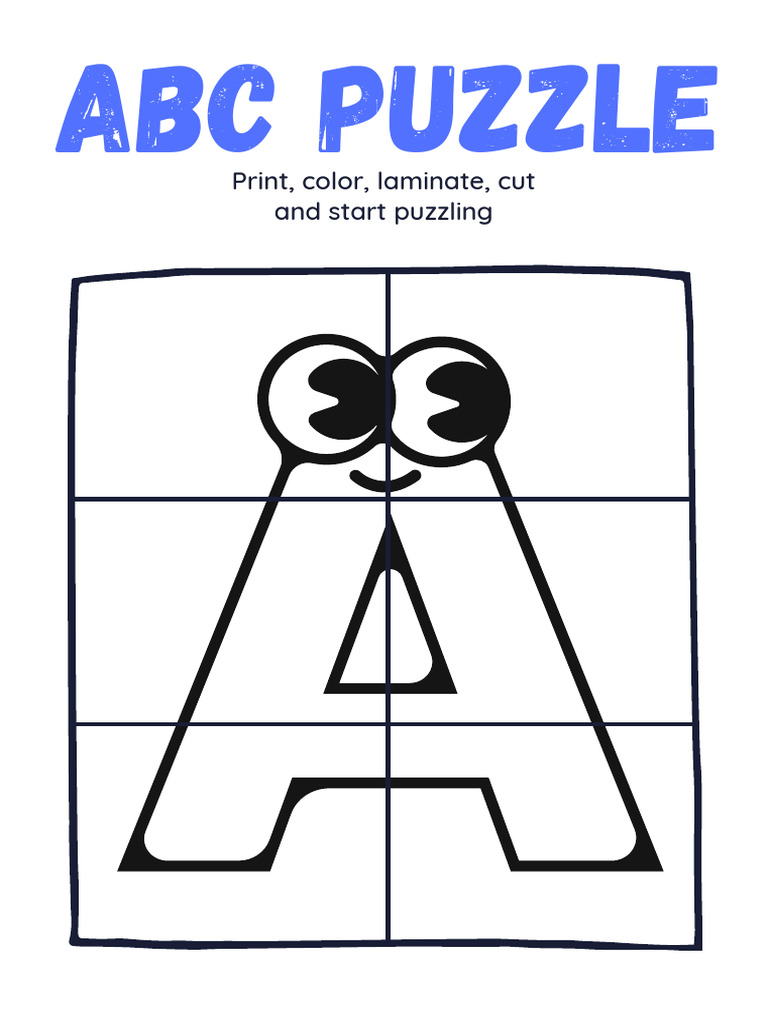 Alphabet Coloring Puzzle Set Worksheet | PDF