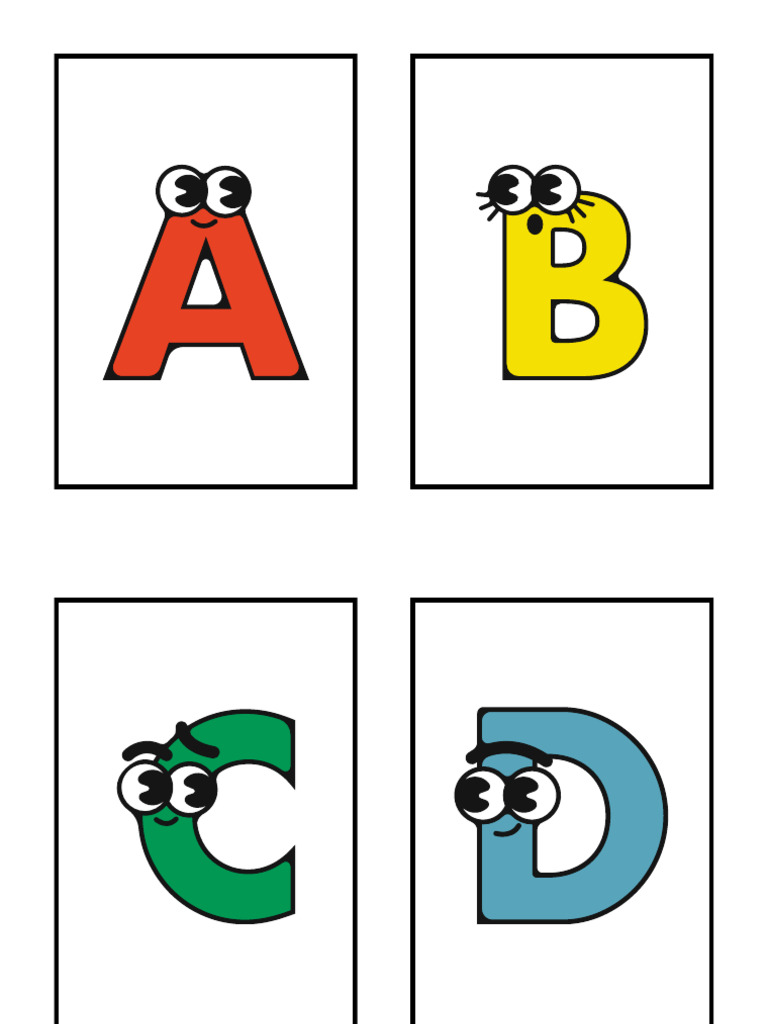 Colorful Fun Lined English Alphabet Flashcard | PDF