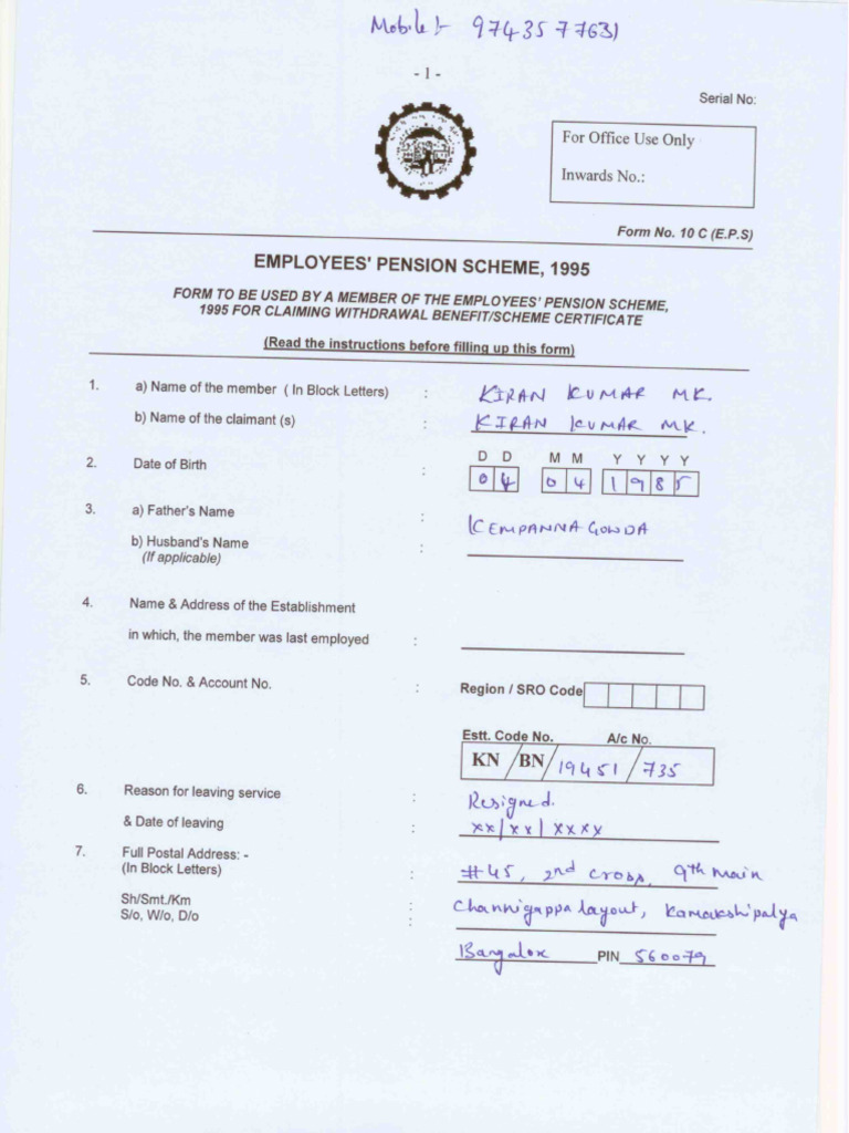 How To Fill Form 10C | PDF