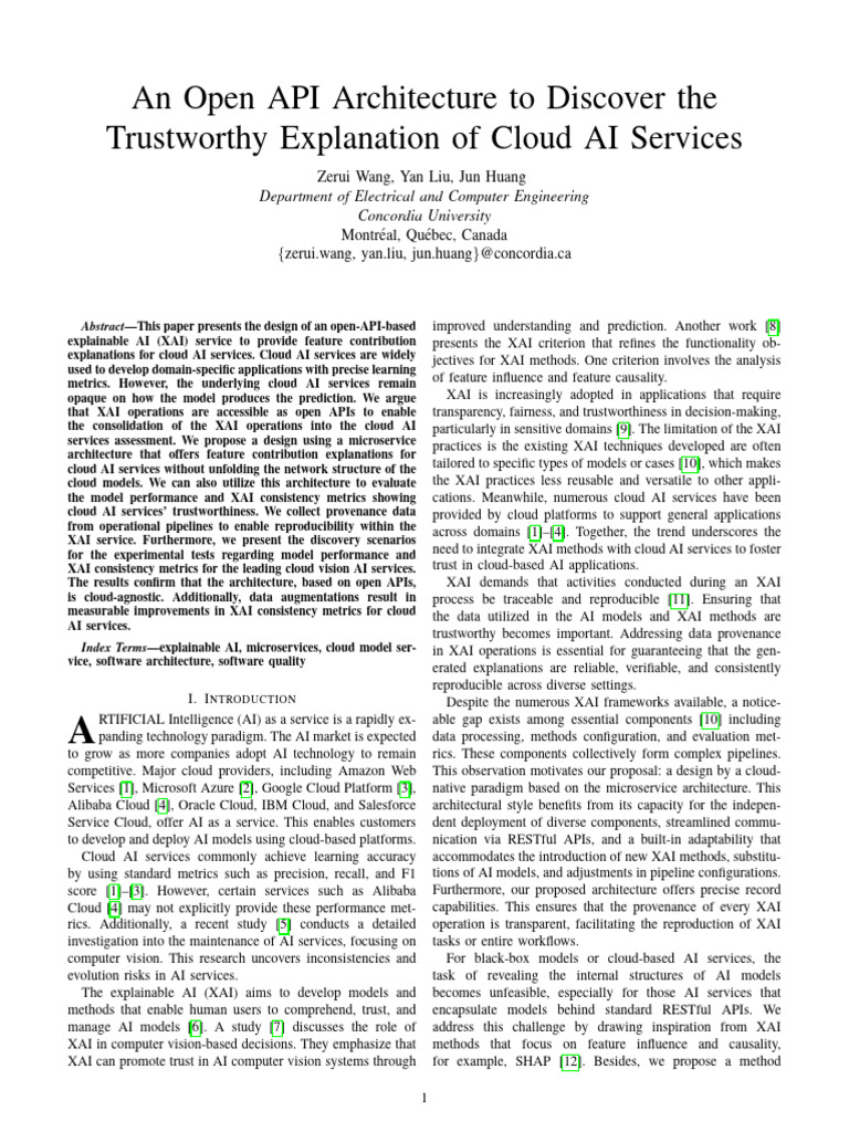 An Open API Architecture To Discover The Trustworthy Explanation of ...