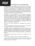 Interpreting Note-Taking Guide | PDF | Symbols | Verb