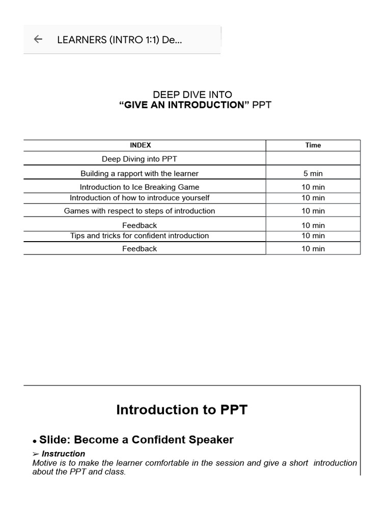 LEARNERS (INTRO 1-1) Deep Dive ppt | PDF | Learning